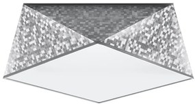 Stropní svítidlo Hexa, 1x šedé plastové stínítko, (bílý plast), (35 cm)