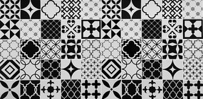 Obkladové panely 3D PVC 0003, rozměr 960 x 485 mm, mozaika Barcelona černo-bílá, IMPOL TRADE