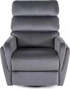 Sametové relaxační polohovací křeslo Argos šedé/černé