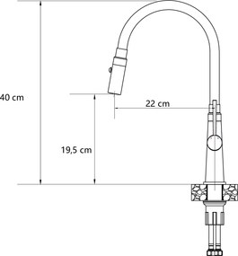 Černá matná ohebná dřezová baterie QUADRON GINA se sprchou