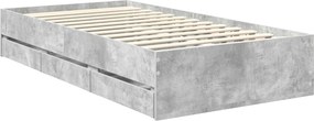 Rám postele s čelo Betonově šedá 90 x 200 cm Inženýrské dřevo 3410745