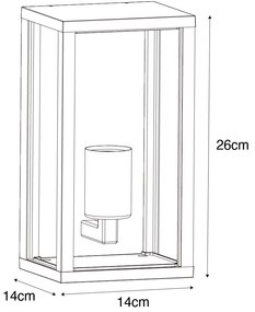 Venkovní nástěnné svítidlo černé s kouřovým sklem 26 cm IP44 - Charlois