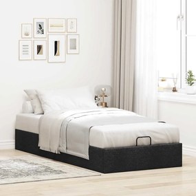 Osmanský rám postele bez matrací černá 90x200 cm textil 3310849