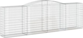 Klenuté gabionové koše 9 ks 400x50x120/140cm pozinkované železo 3147016