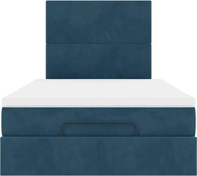 Osmanský rám postele s matracemi tmavě modrá 120x200cm samet 3313395