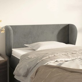 Čelo postele typu ušák světle šedé 103x23x78/88 cm samet 3116906