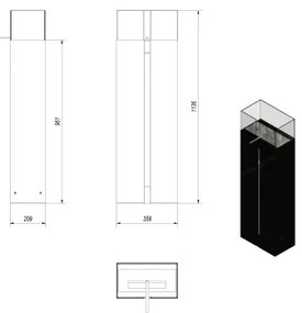 Kratki ROMEO/CZARNY/TUV - BIO krb ROMEO 113,6x35,9 cm 2kW černá