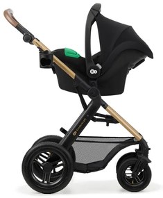KINDERKRAFT-Kombinovaný kočárek 3v1 MOOV 2 AIR Pure black + autosedačka MINK PRO