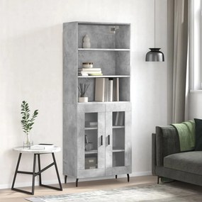 Skříň highboard betonově šedá 69,5x34x180 cm kompozitní dřevo 3189337