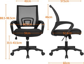 Kancelářská židle Yaheetech – šířka 60 cm (253174899037)