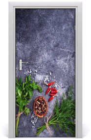 Fototapeta na dveře samolepící bylinky a koření 85x205 cm