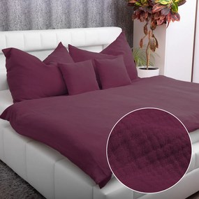 Biante Mušelínové ložní povlečení MSN-044 Burgundská vínová Prodloužené 140x220 a 70x90 cm