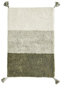 MADAM STOLTZ Předložka do koupelny Olive 60 x 90 cm, zelená barva, textil