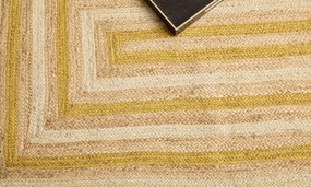Diamond Carpets India, Ručně vázaný kusový koberec Soren J-41 Natural Yellow, 80x150, žlutá, chodba / předsíň