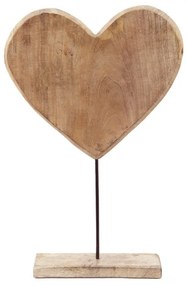 Dřevěná dekorace srdce na podstavci Heart wood – 35x10x54 cm
