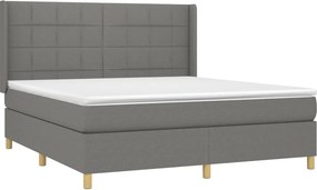Box spring postel s matrací a LED tmavě šedá 180x200 cm textil 3138894