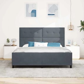 Postel s boxspringem s čelo Tmavě šedá 180 x 200 cm samet 3344958