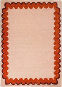 Oranžový/v přírodní barvě ručně tkaný vlněný koberec 200x290 cm Wiggle Wool – Flair Rugs