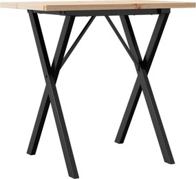 Jídelní stůl s X rámem 80 x 50 x 75,5 cm borové dřevo a ocel 3282760