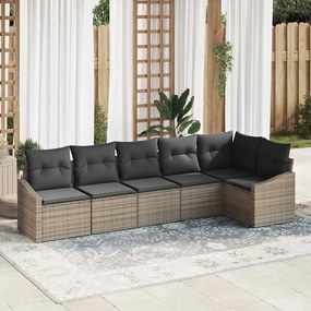 Set pohovek 6 ks Šedá polyratan 3346739