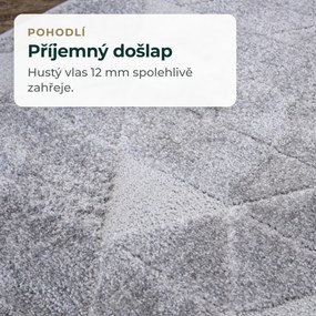 Angel Carpet, Kusový koberec Aurora 11 Grey, 120x170, šedá, kancelář