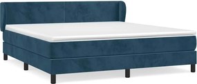 Box spring postel s matrací tmavě modrá 180x200 cm samet 3127389