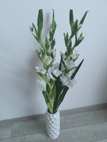 Umělá květina Gladiola / Mečík 96 cm, bílá UNI1001