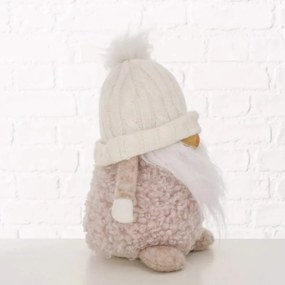 Vánoční figurka- béžový skřítek v bílé čepici- 27 cm