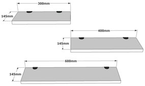 KALUNE DESIGN Set 3 poliček WALL bílý 956LCS2703