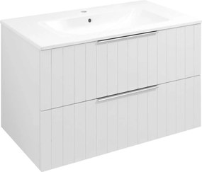Sapho Cirasa - Umyvadlová skříňka Strip 80x52x46 cm, 2x zásuvka, matná bílá CR801-3131S