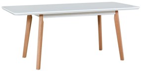 stoly/jidelni-stul-oslo-7 deska stolu dub, podnož ořech, nohy bílá