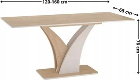 Jídelní rozkládací stůl Vento 120/160 cm dub Cremona Torro/kašmírový