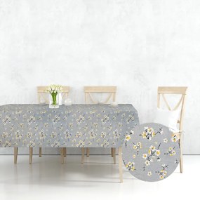 Ervi bavlněný ubrus na stůl čtvercový - Třešňový květ na šedém