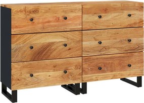 Příborníky 2 ks 60 x 33 x 75 cm masivní akáciové dřevo 3143636