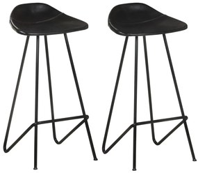 Barové stoličky 2 ks černé pravá kůže,  320641