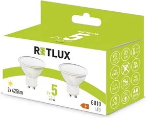 RETLUX REL 36 LED GU10 2x5W  / 425 lm / 3000K - teplá bílá / 2ks