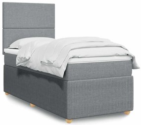 Box spring postel s matrací světle šedý 100 x 200 cm textil 3291960