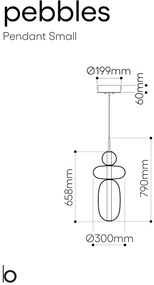 Bomma Luxusní LED závěsné svítidlo Pebbles Small s baldachýnem Stmívání, řízení: TRIAC, Konfigurace: Konfigurace 9