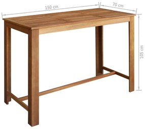 Barový stůl a židle sada 7 kusů z masivního akáciového dřeva