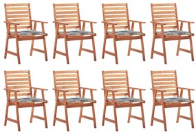 Zahradní jídelní židle 8 ks s poduškami masivní akáciové dřevo,  3078388