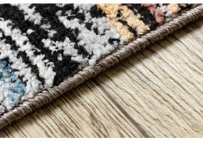 Moderní koberec BELLE BR36A černý / růžový střapce velikost 120x170 cm | krásné koberce cz