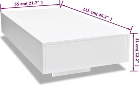 Konferenční stolek s vysokým leskem bílý 244021