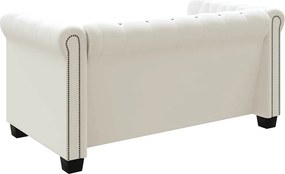 Chesterfield 2místná sedačka umělá kůže bílá 242371
