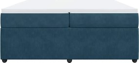 Box spring postel s matrací tmavě modrá 200x200 cm samet 3285666