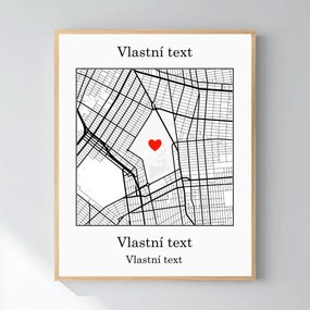 Personalizovaný magický fotoobraz v rámu - 40x50 - mapa