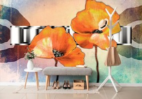 Samolepící tapeta květiny v orientálním stylu - 375x250 cm