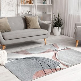 Dywany Łuszczów, Kusový koberec Fusion 5868 white/dark pink, 140x190, růžová, kancelář