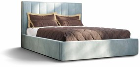 Manželská postel 160 cm Ocie (modrá) (s roštem a úložným prostorem). 1047111