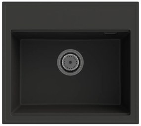 Gamma Modern 5055, 1-komorový granitový dřez 560x500x210 mm, černá, GMA-ZM-55-BK