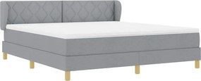 Postel s boxspringem s čelo Světle šedá 180 x 200 cm textil 3340290